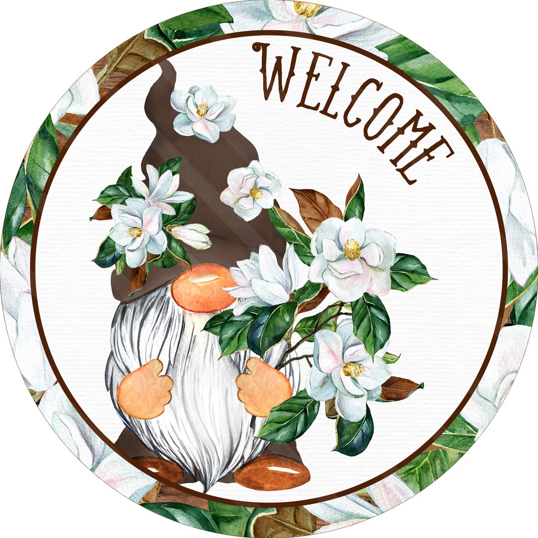 Southern Magnolia Printable, Sublimation Graphic, White Magnolia Gnome ...