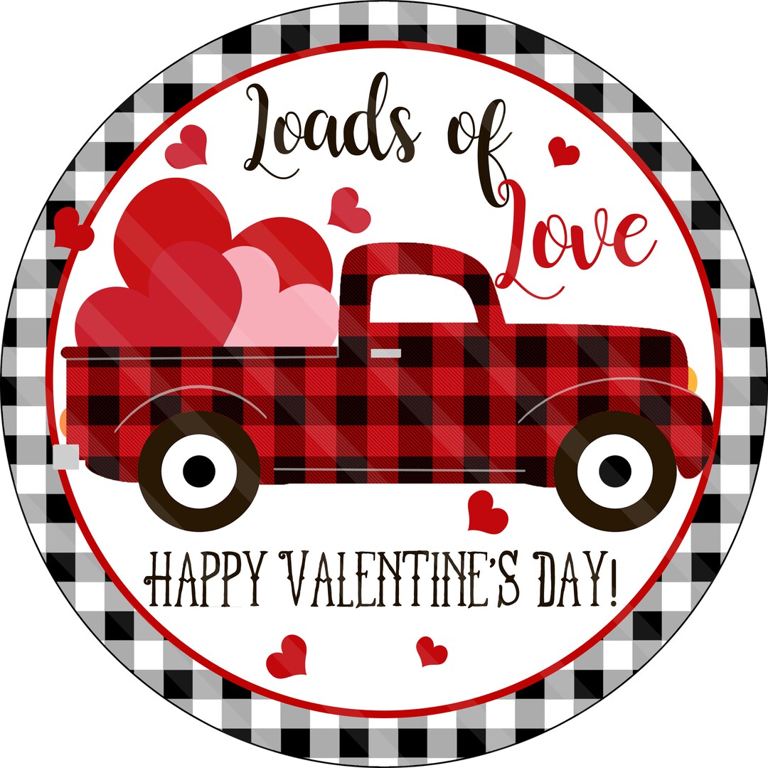 Valentine Printable, Sublimation Graphic, Valentine Red, Black Truck ...