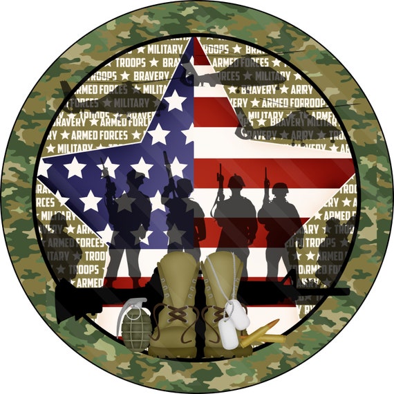 Patriotic Armed Forces Sign Printable Sublimation Graphic - Etsy