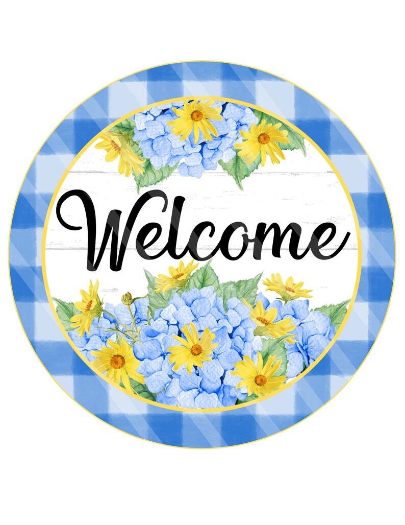 Summer Printable Sublimation Graphic Hydrangeas and Yellow - Etsy