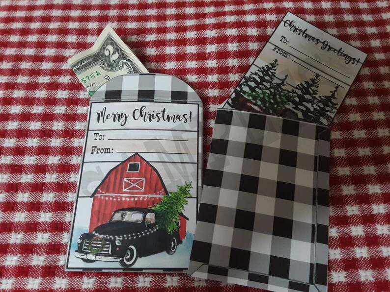 Christmas Gift Card Money Envelopes & Tags Printable JPEG | Etsy