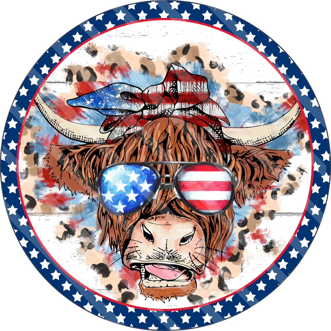 Summer Patriotic Steer Sign Printable Sublimation Graphic - Etsy