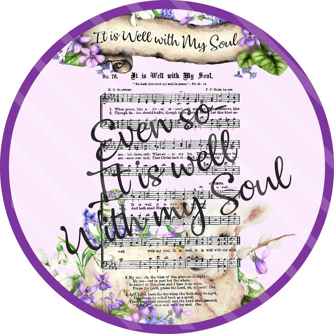 Inspirational Hymn, Printable, Watercolor Art, It is Well With My Soul ...