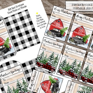Christmas Gift Card Money Envelopes & Tags, Printable, JPEG Files ...