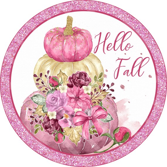 Fall Sign Printable Sublimation Graphic Pink Pumpkin Stack - Etsy