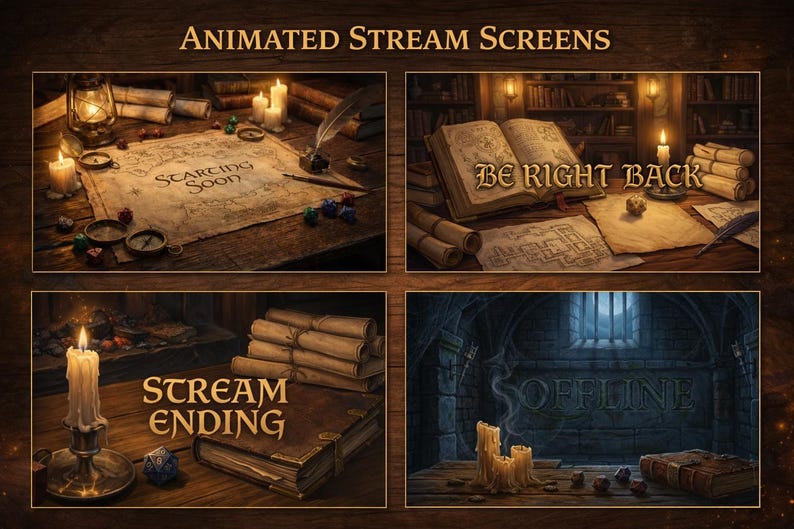 Dungeon Master Tabletop Stream Overlay Twitch Youtube Kick | Animated ...