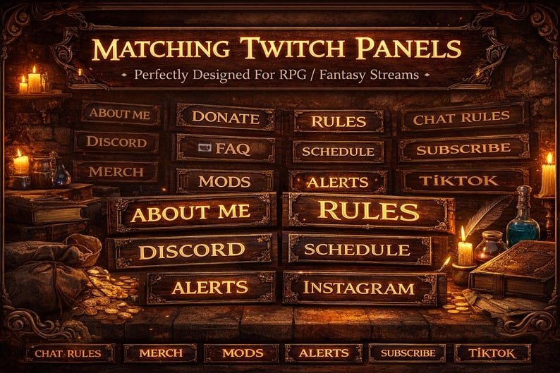 Fantasy Medieval Tavern Stream Overlay Twitch Youtube Kick | Animated ...