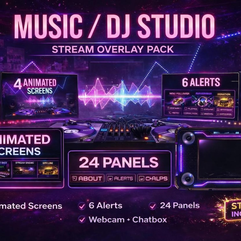 Twitch Overlays for Dj - Etsy