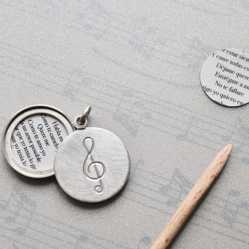Modern Sterling Silver Photo Locket for Music Lovers - Etsy