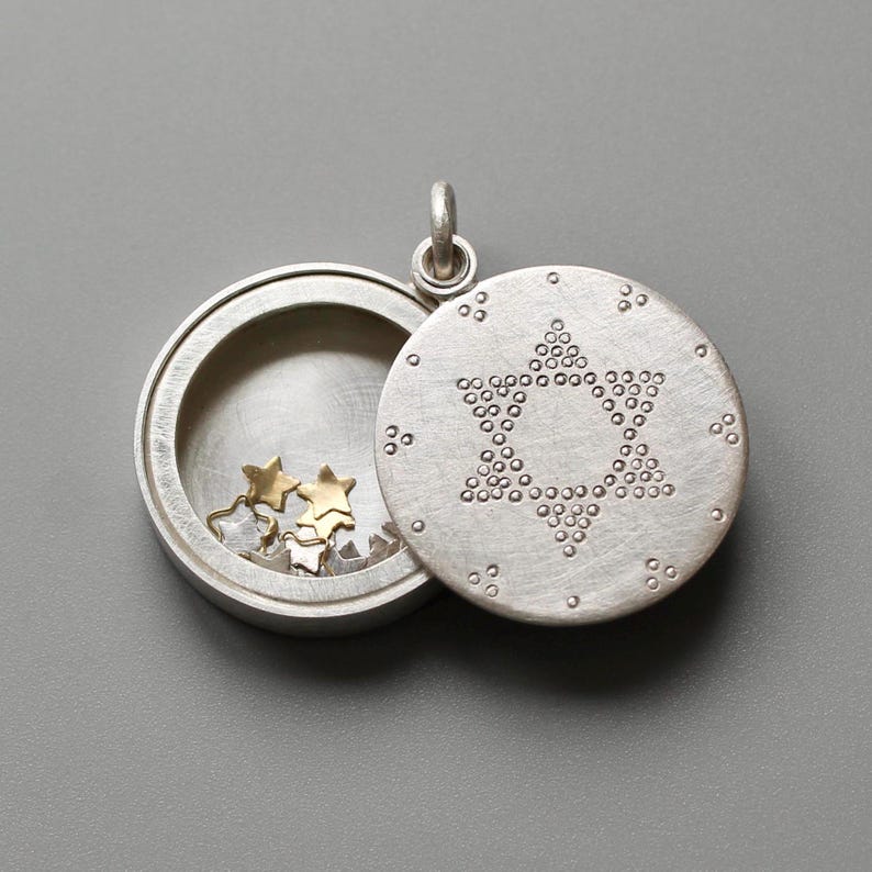 Sterling Silver Shake Locket: Tiny Gold & Silver Stars - Etsy