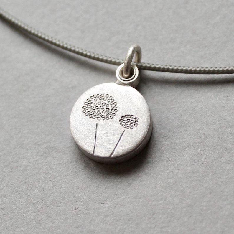 Handmade Round Photo Locket With Delicate Dandelions in Sterling Silver ...