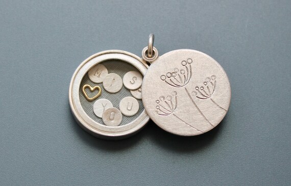 Secret Message Locket Filled With Silver Letter Plates and a | Etsy