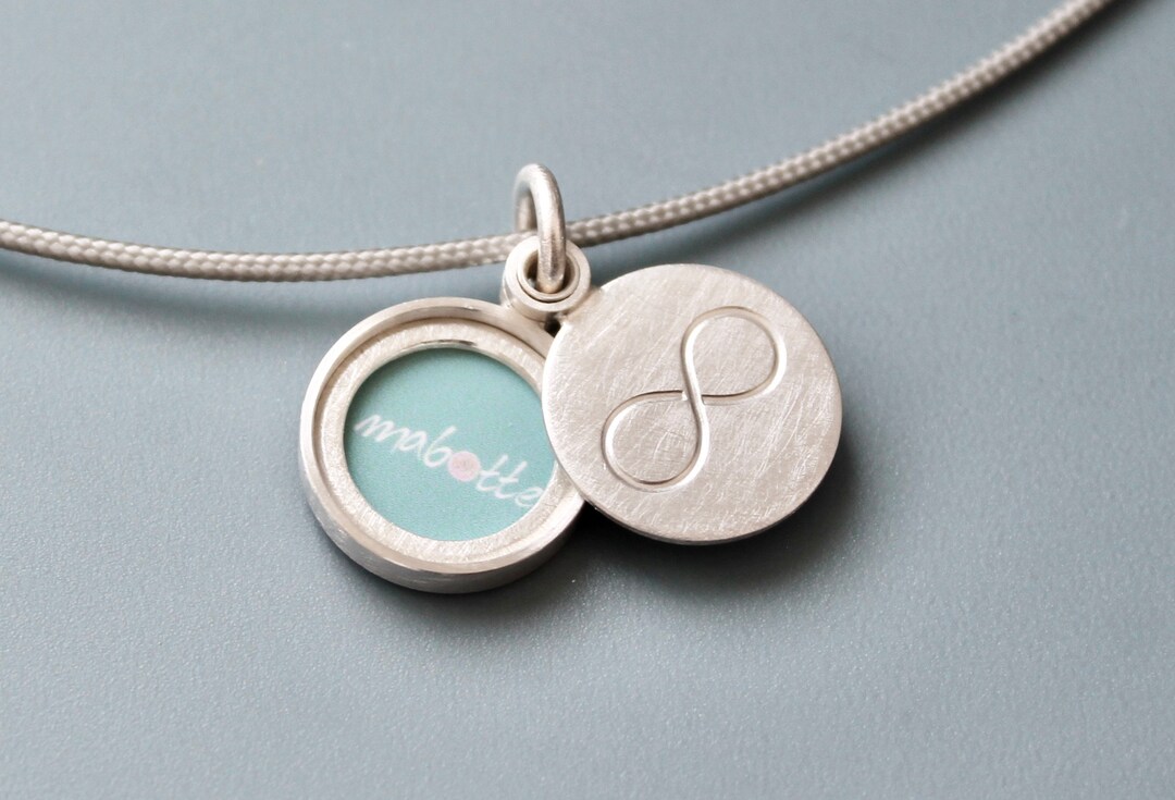 Minimalist Infinity Locket for One Picture in Sterling Silver - Etsy