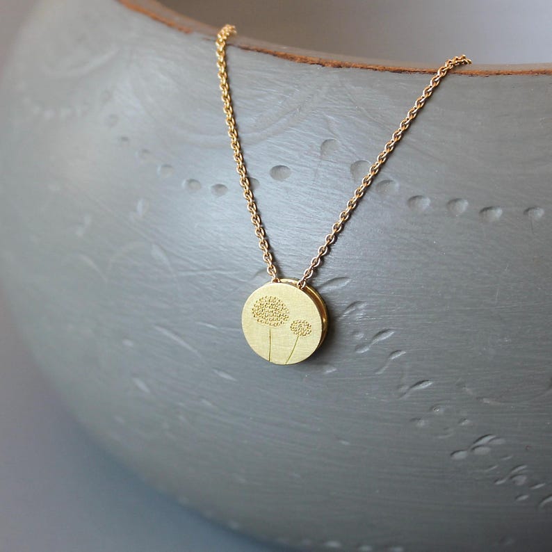 Reversible Dandelion Necklace in 18ct Gold - Etsy