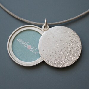 Modern Photo Locket Handmade Locket in Sterling Silver With Bubbles ...