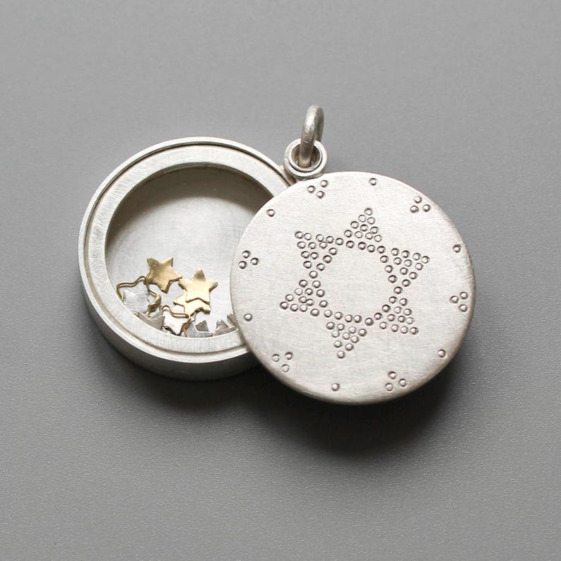 Sterling Silver Shake Locket: Tiny Gold & Silver Stars - Etsy