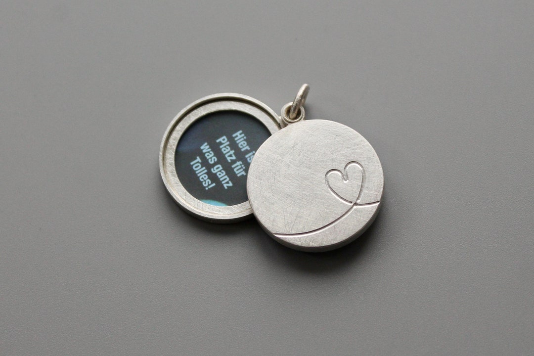 Modern Love Locket for Two Photos in Sterling Silver With Cute Heart ...