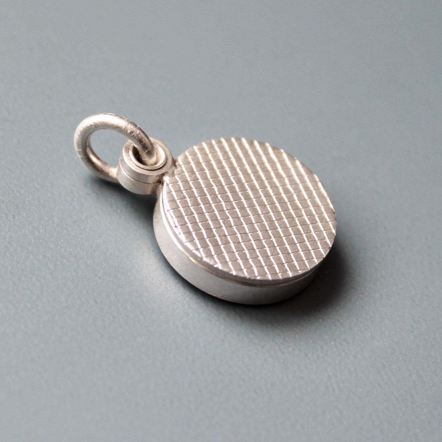 Minimalist Modern Locket With Check Pattern in Sterling Silver - Etsy