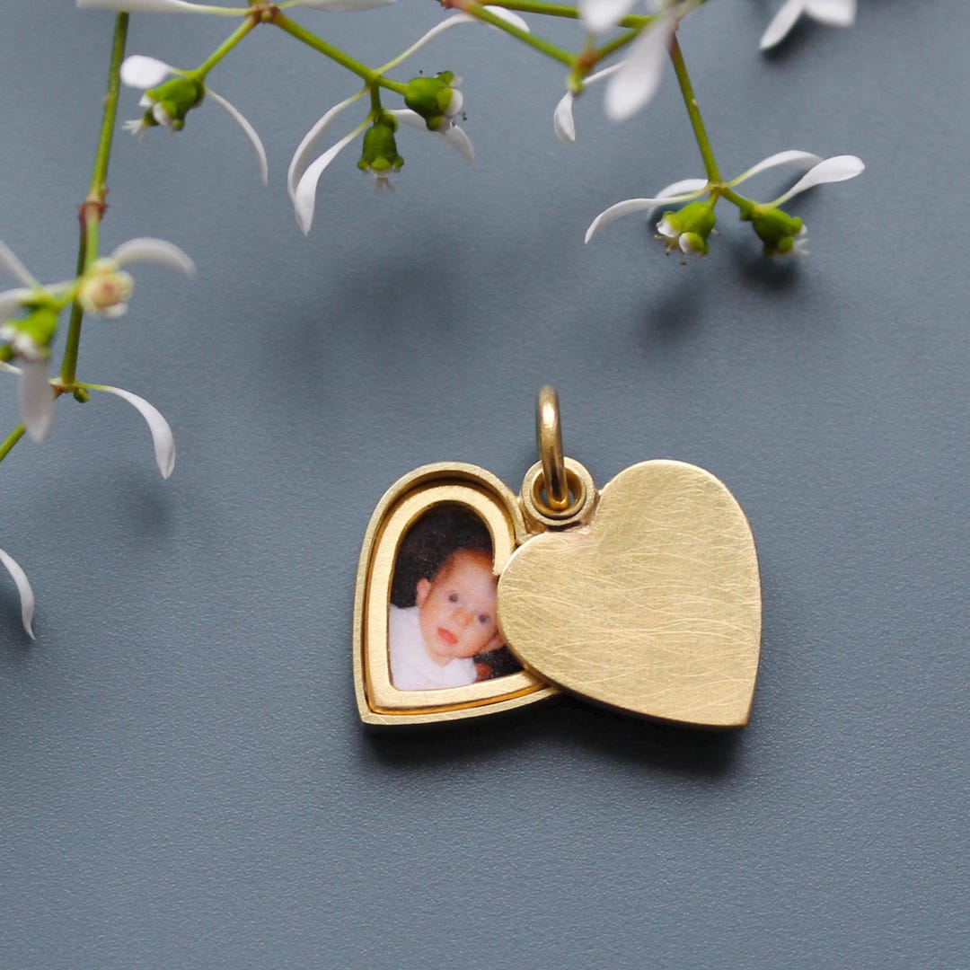 Romantic Golden Love Locket for One Photo - Etsy
