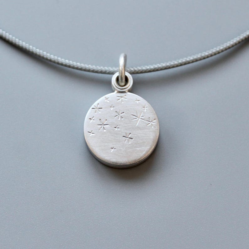 Small Double Sided Locket With Starry Night Design in Sterling Silver ...
