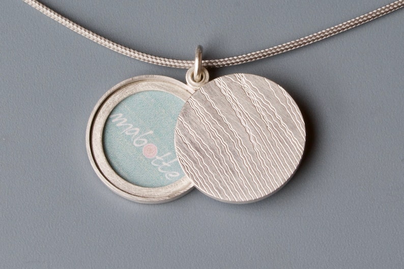 Unique and stylish locket for two pictures modern sterling | Etsy