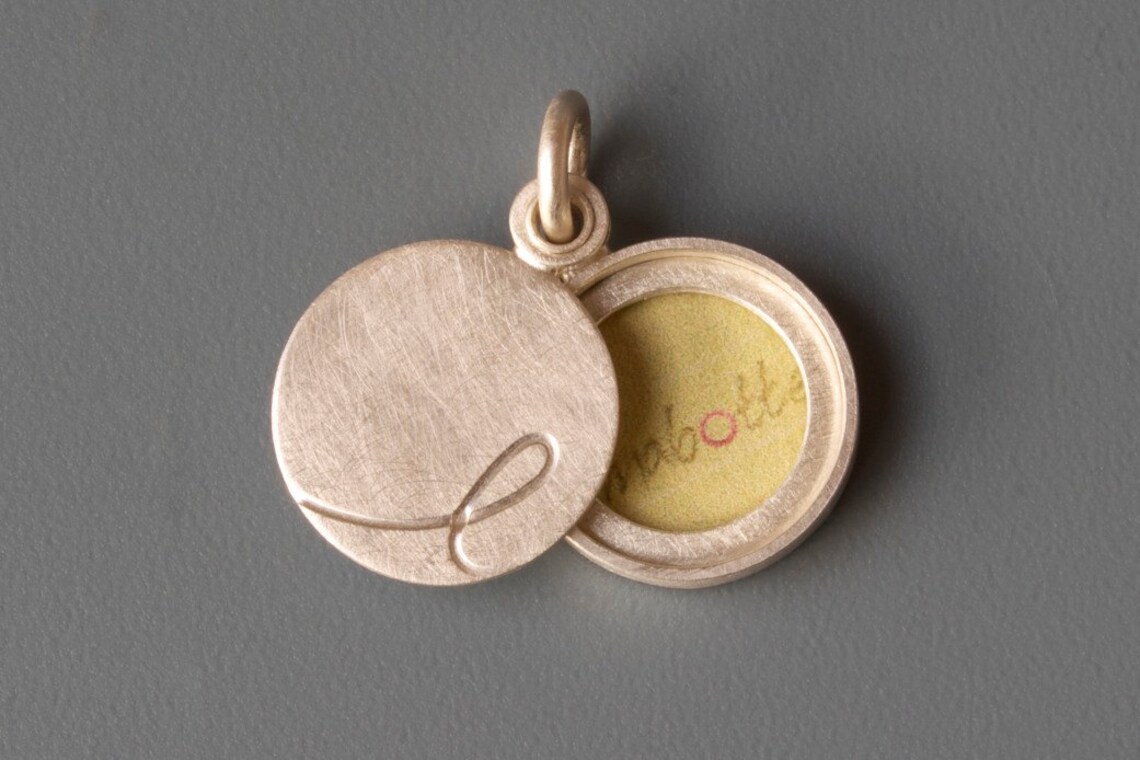 Custom Initial Locket for a Small Picture in Sterling Silver | Etsy UK