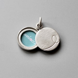 Custom Initial Locket for a Small Picture in Sterling Silver - Etsy UK