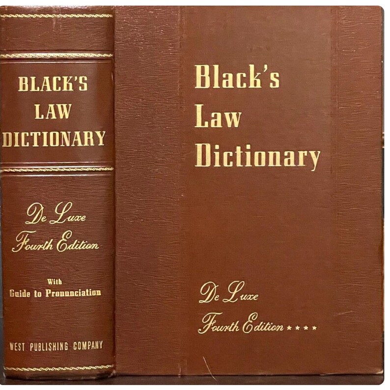 Blacks Law Dictionary 4th Edition With Guide to Pronunciation | Law ...