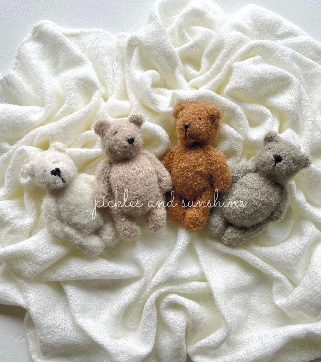 Fuzzy Knit Bear Prop, Newborn Prop, Newborn Bear Prop Lovie, White ...