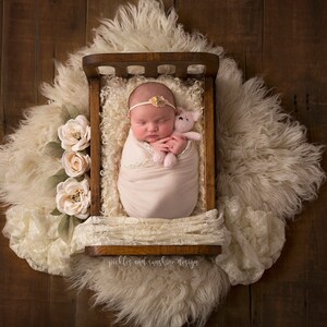 Cream Rose Newborn Bed Digital Backdrop, Newborn Girl, Floral Bed on ...