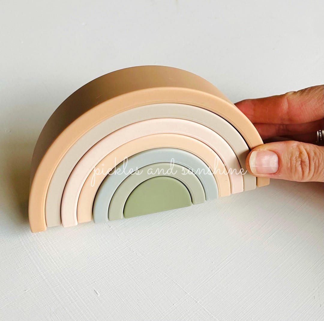 Soft Muted Rainbow Prop, Soft Silicone Stacking Rainbows, Sitter Photo ...