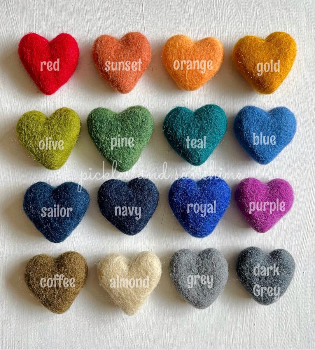 Newborn Photography Felted Baby Hearts in Assorted Colors, Newborn Baby ...