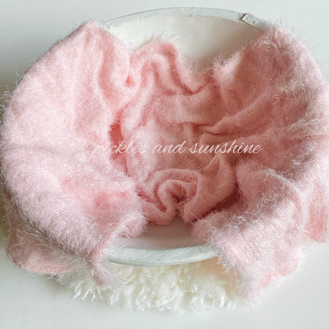 Soft Baby Pink Butter Soft Fuzzy Knit Stretch Wrap or Layer for Newborn ...