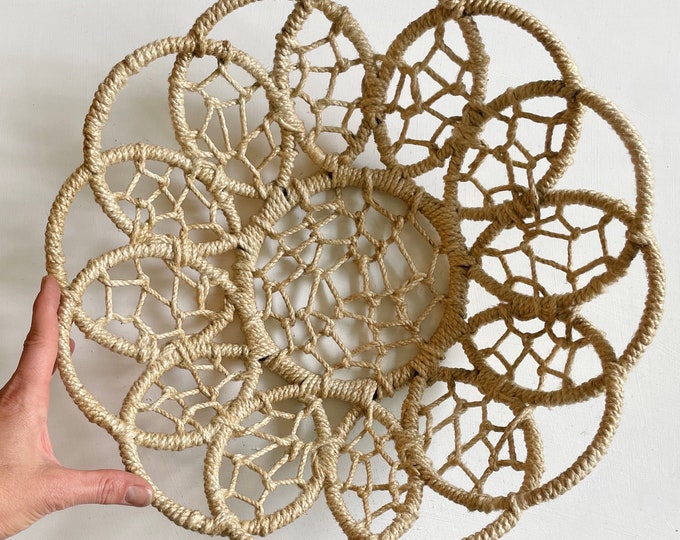 Sunflower Jute Basket Prop, Newborn Photo Prop Basket, Round Flower ...