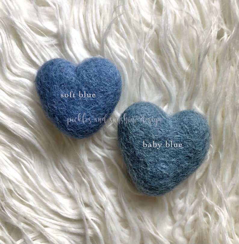 Newborn Photography Felted Baby Hearts in Assorted Colors - Etsy