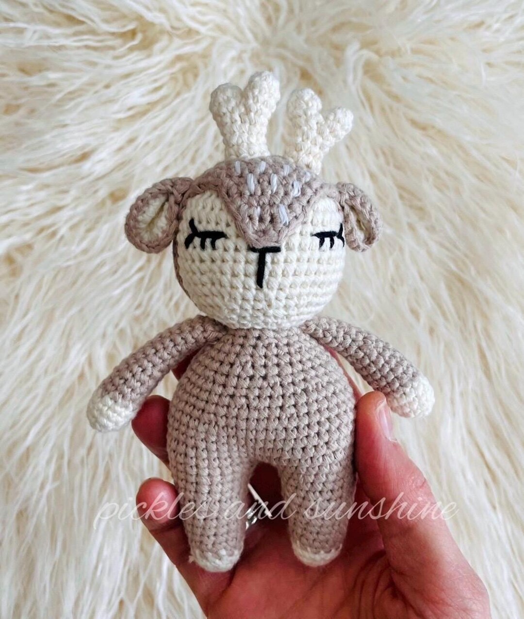 Tan and White Baby Deer Prop, Newborn/sitter Prop, Crochet Knit Newborn ...