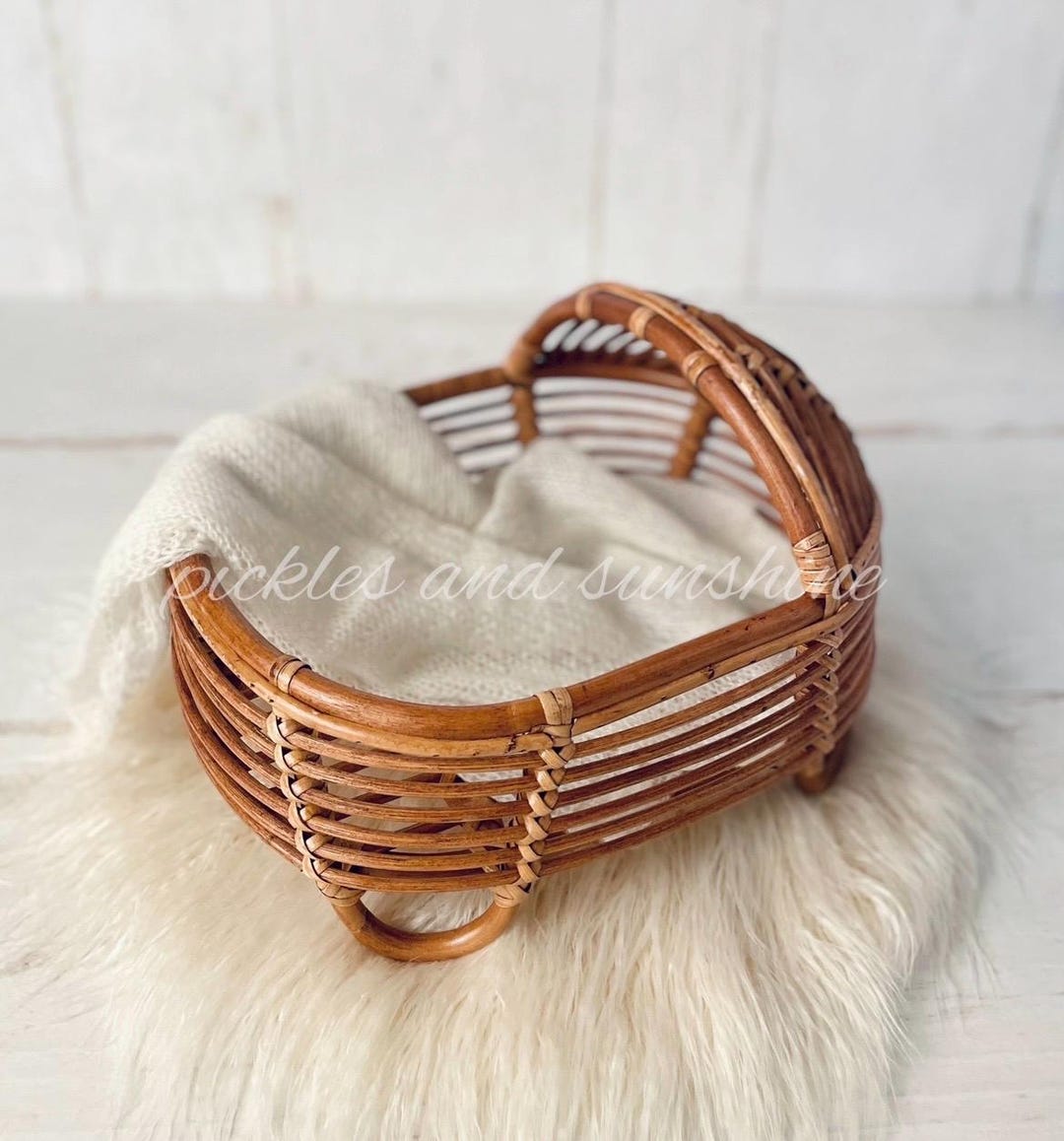 Bamboo Mini Cradle Newborn Prop, Rattan Mini Cradle Bed Newborn Photo ...