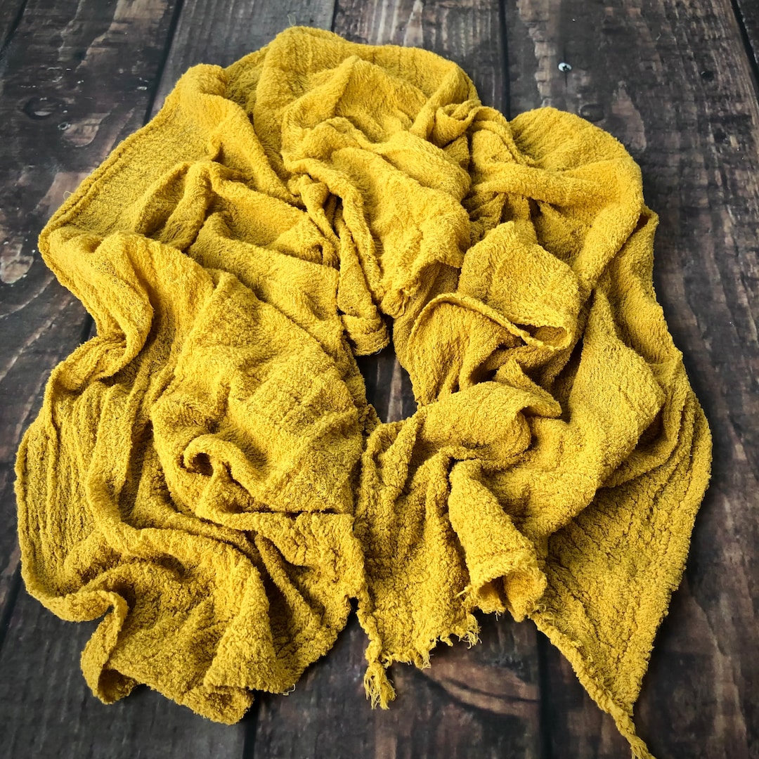 Mustard Yellow Rustic Crinkle Texture Rustic Extra Long Mustard Yellow ...