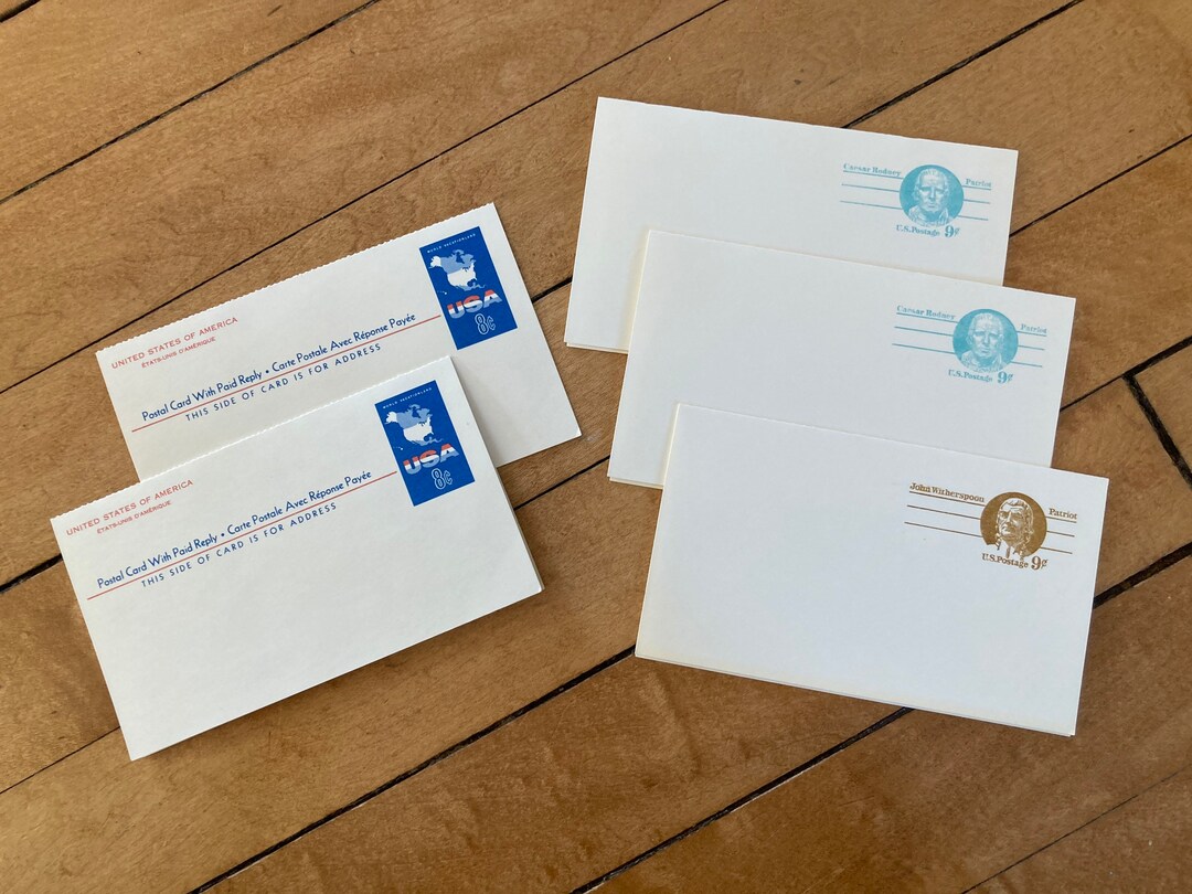 Set of Vintage US Postal Card With Paid Reply Postcards / - Etsy