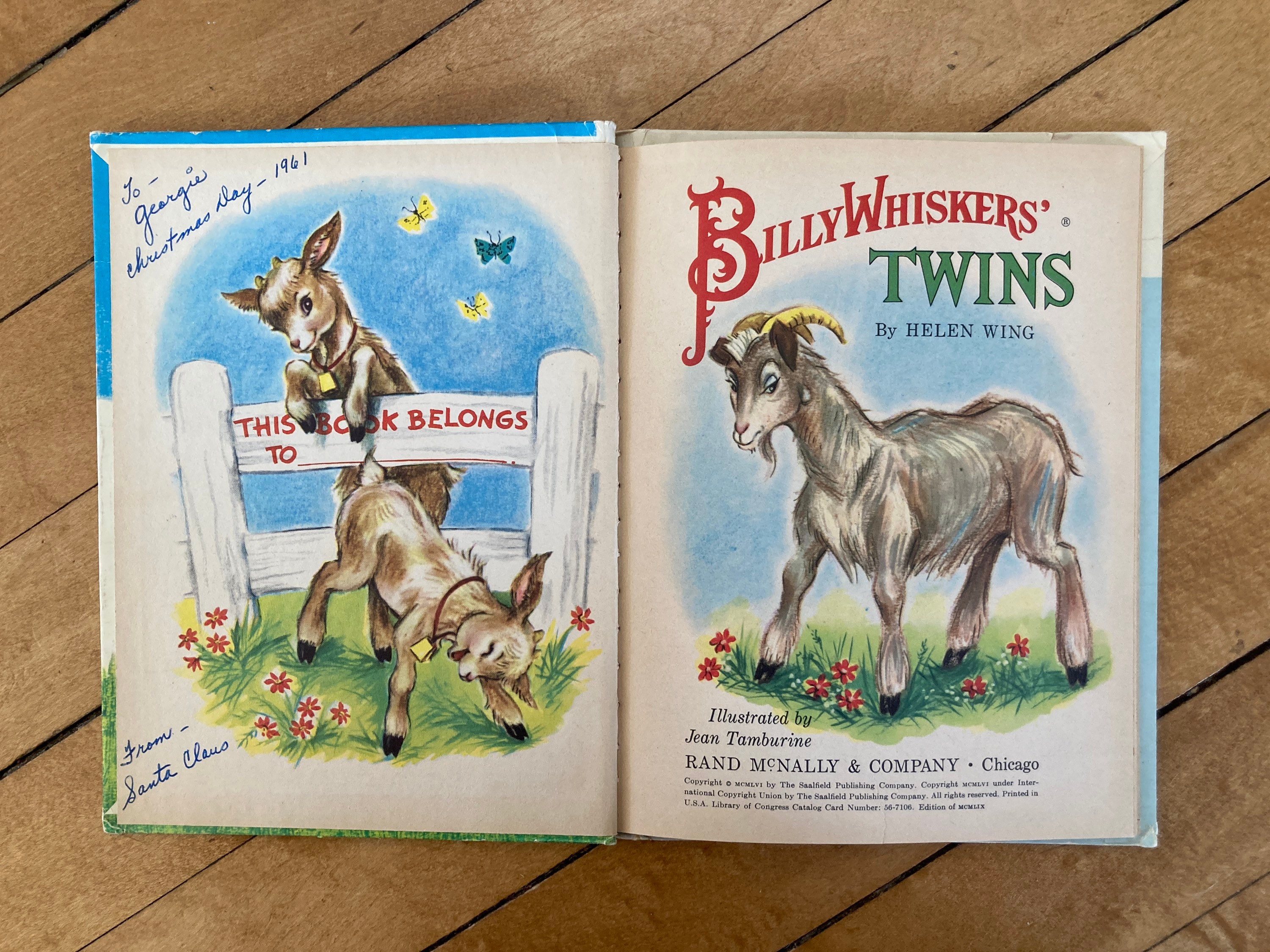 Vintage Children's Book Billy Whiskers' Twins by Helen Wing Illustrated ...