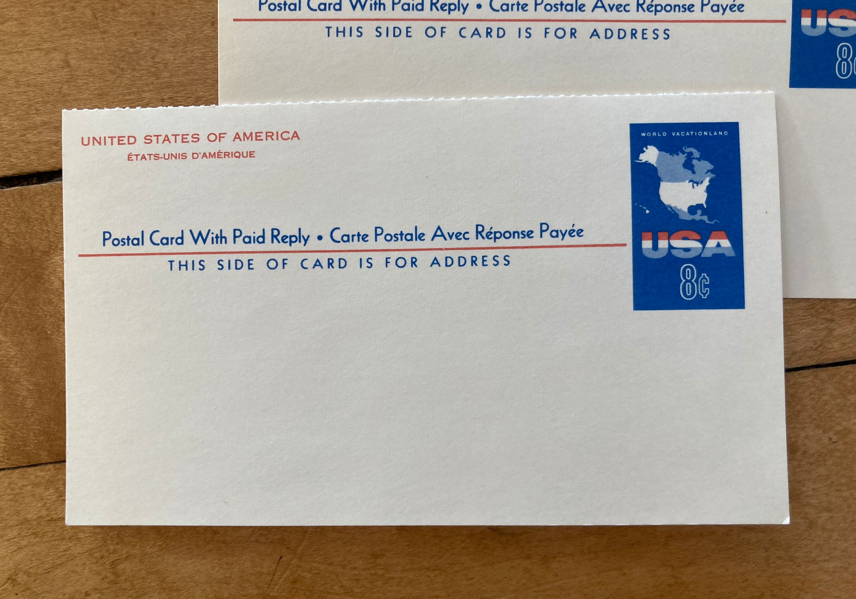 Set of Vintage US Postal Card With Paid Reply Postcards / - Etsy