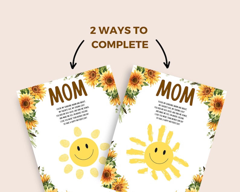 Mother's Day Fingerprint Art, Mothers Day Handprint Craft, Presents for ...