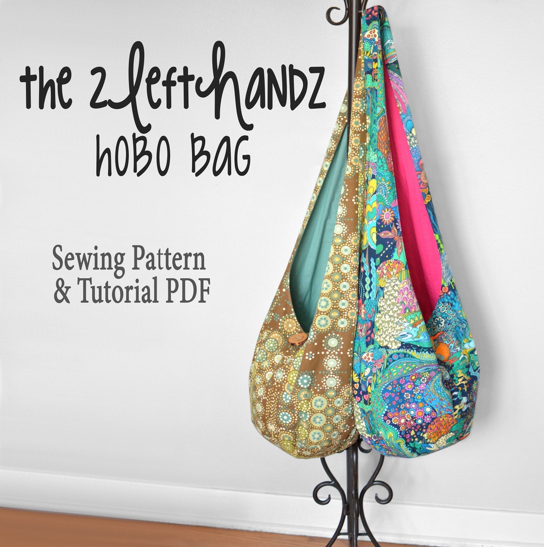 Hobo Bag Pattern & Tutorial PDF 2lefthandz Hobo Crossbody Sling Bag ...
