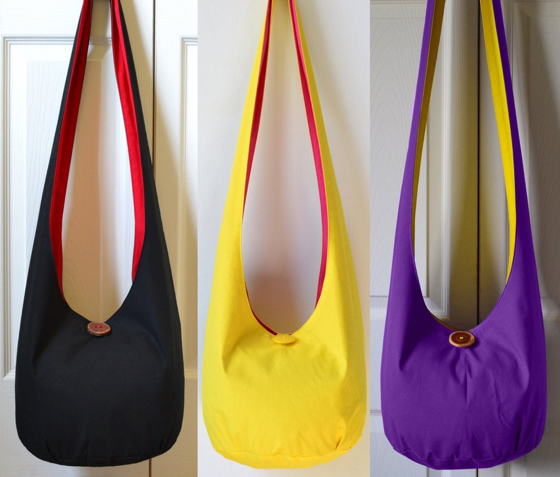Made to Order Solid Color Hobo Bag Crossbody Bag Cotton Boho - Etsy
