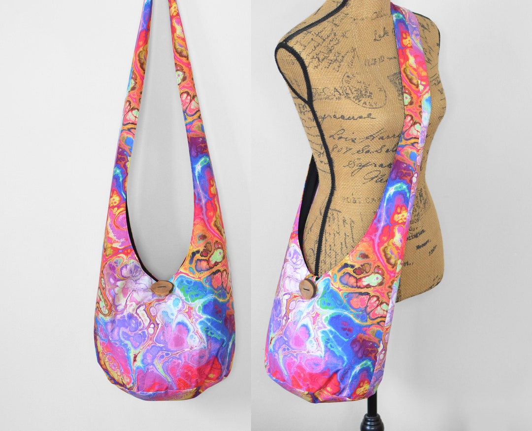 Made to Order Marbled Boho Bag Rainbow Crossbody Bag Hobo Bag - Etsy