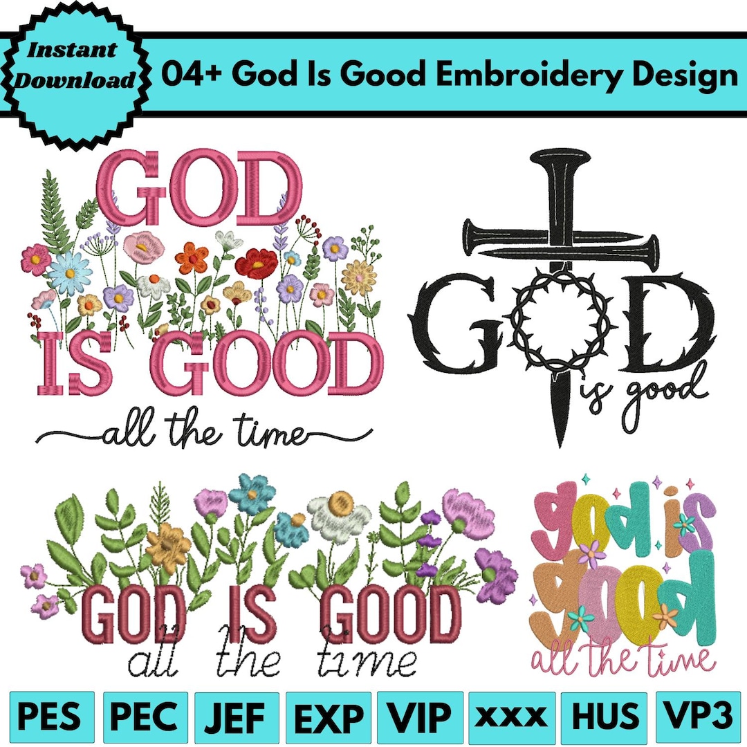 God is Good Machine Embroidery Designs Religious Dst File Bible Verses ...