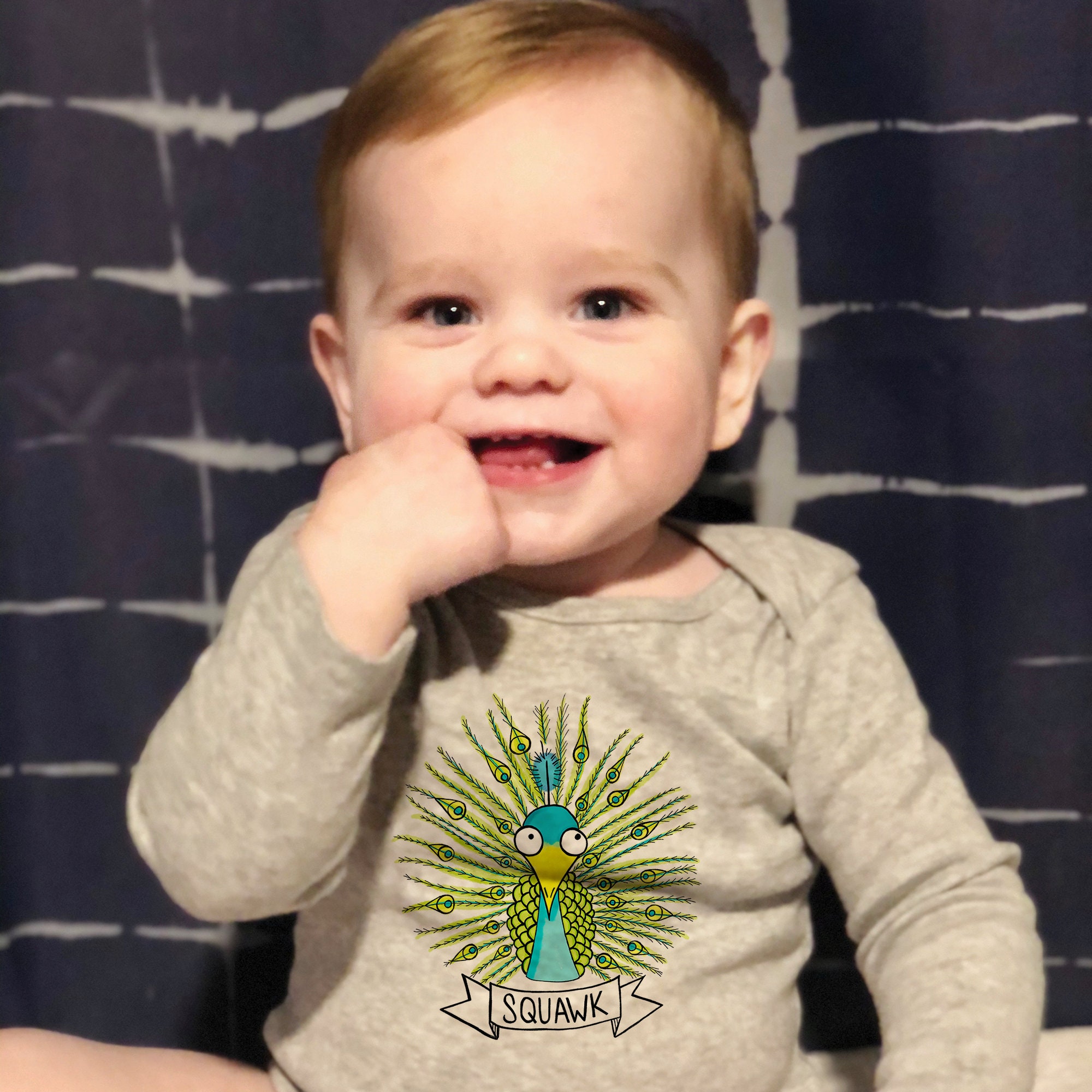Squawk Peacock Onesie - Etsy