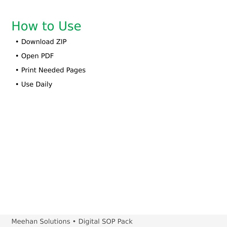 Restaurant SOP Pack • Kitchen Procedures • Food Safety Logs • Opening ...