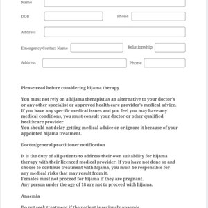 Hijama Cupping Consent Form – Editable PDF Template for Practitioners ...