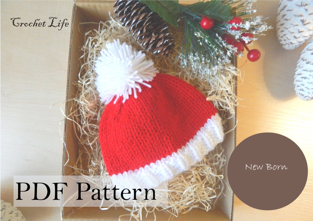 Baby Santa Hat PDF Knitting Pattern - Etsy